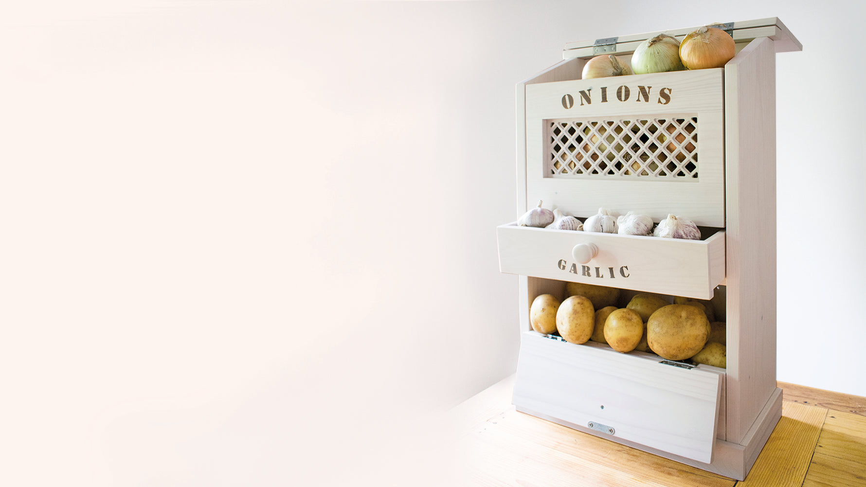 Potato Onion Garlic Storage Wooden Bin – POGABOX